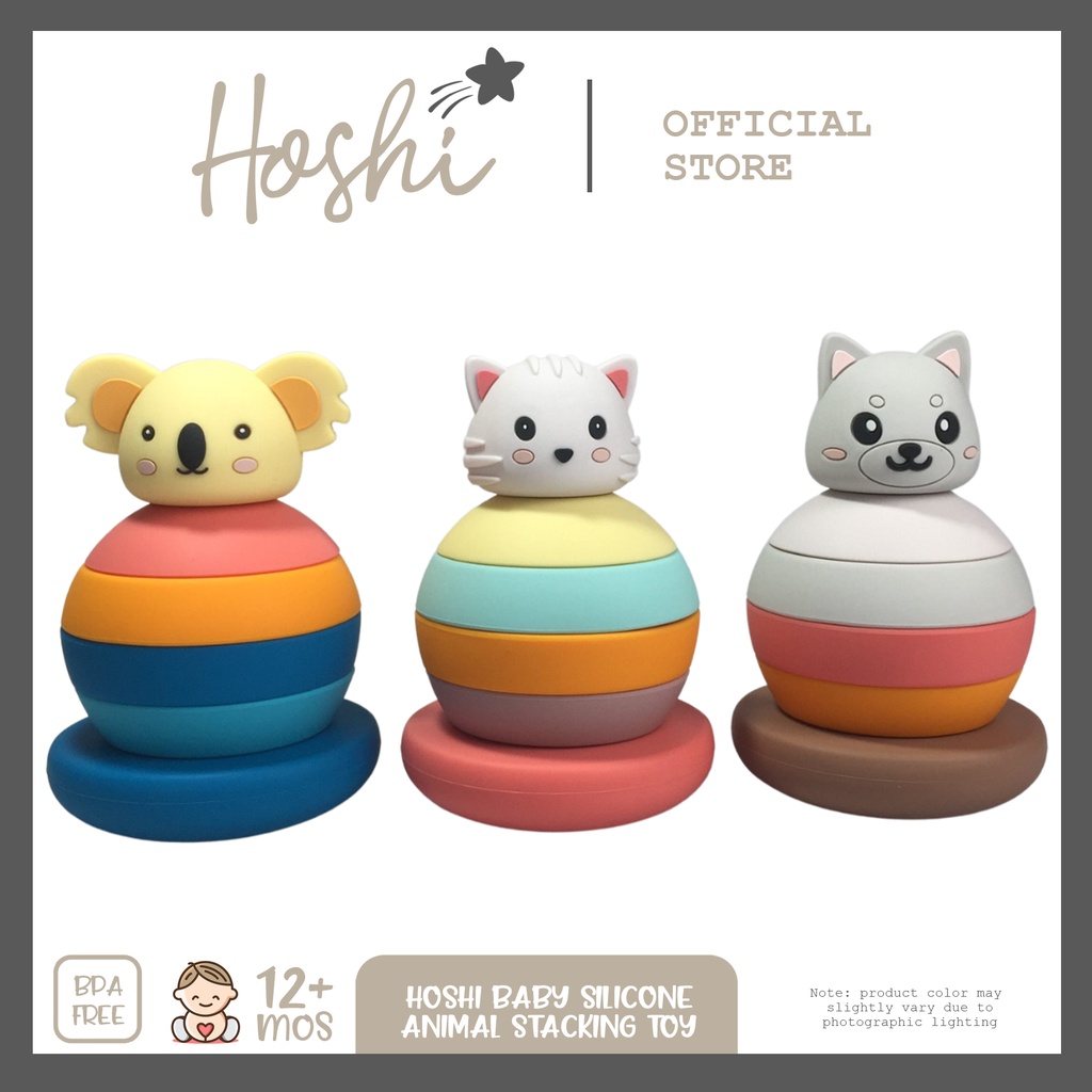 Hoshi Baby Silicone Animal Stacker Stacking Toy, Educational Montessori ...