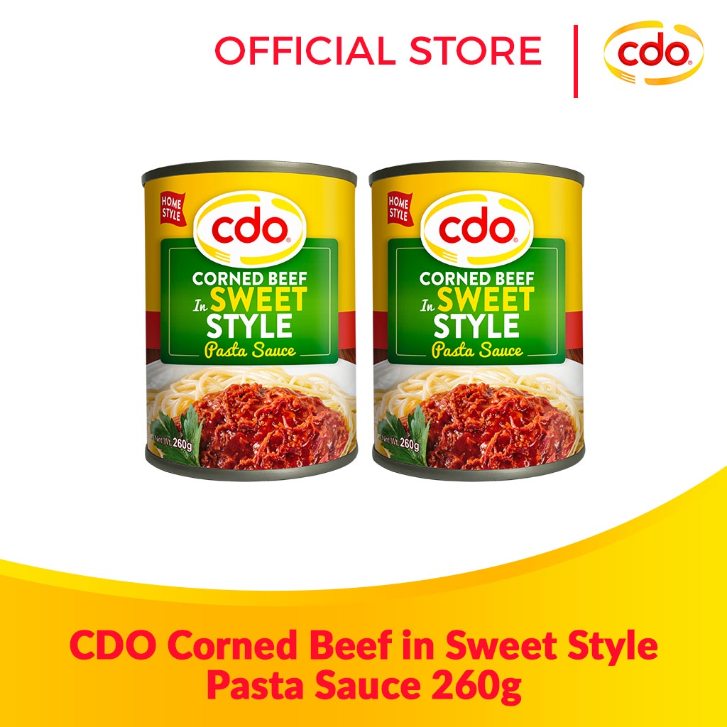 CDO Corned Beef in Sweet-Style Pasta Sauce 260g Pack of 2 | Shopee ...