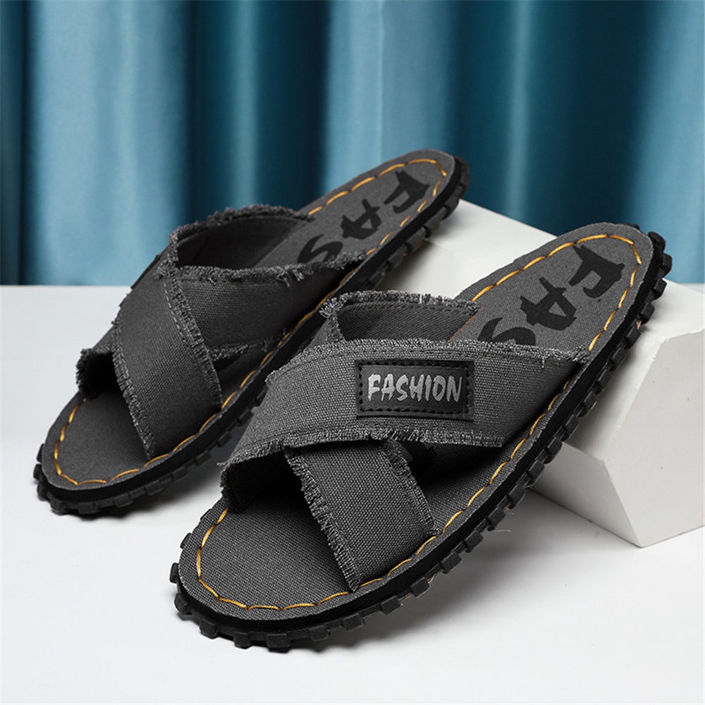 Mens Non-Slip Beach Slippers Fashion Letter Slippers for Indoor Outdoor ...