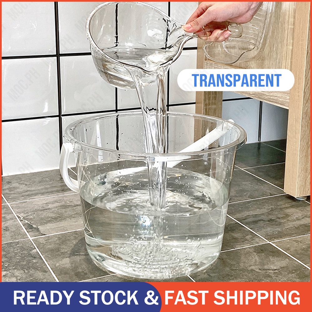 Hot Transparent Timba Plastic Bucket Timba with Dipper and Basin Tabo ...
