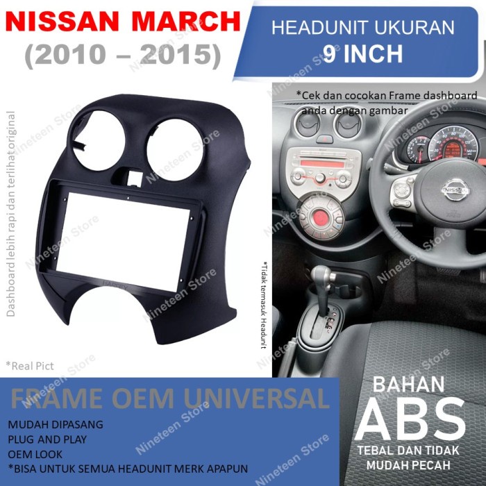 9 Inch Android Headunit Panel Frame For Nissan March 2010-2017 pnp ...