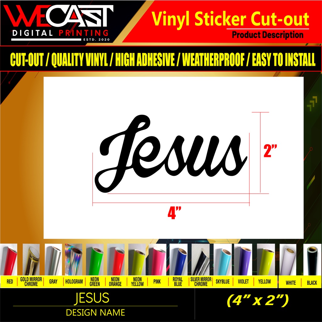 JESUS NAME STICKER DECALS | Shopee Philippines