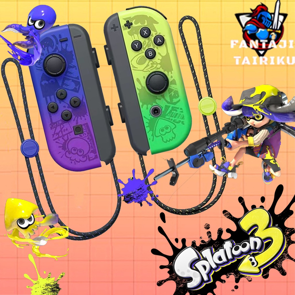 Nintendo Switch Compatible Joy Con With Wrist Strap (Splatoon 3) (OEM ...