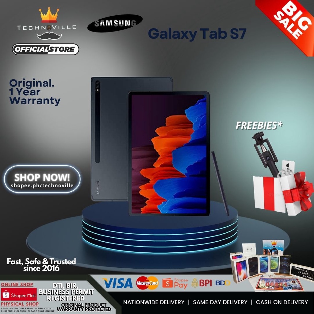 Samsung Galaxy Tab S7 WIFI Version 8GB/256GB (Official Samsung Warranty) | Shopee Philippines