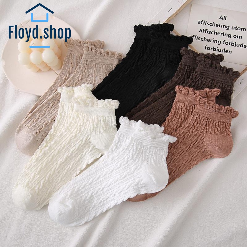 FLOYD.SHOP Solid Color Lace Striped Diamond Cute Japanese JK Socks ...