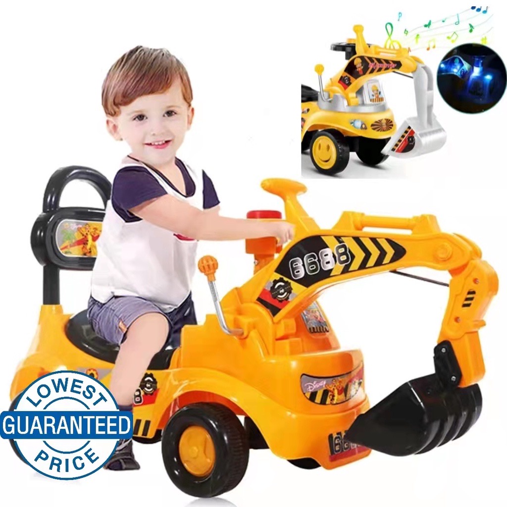 Excavator, Backhoe Digger Grabber Ride On Toy, Car For Kids COD ...