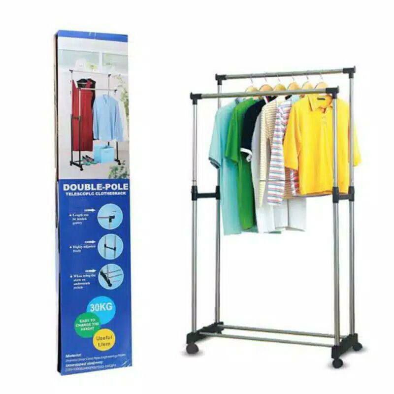 Double POLE // DOUBLE HANGER STAND // Clothesline Hanging Rack | Shopee ...