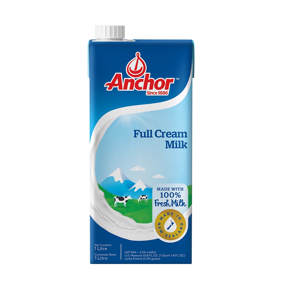 Anchor Full Cream Milk UHT Plain 1L x4 | Shopee Philippines