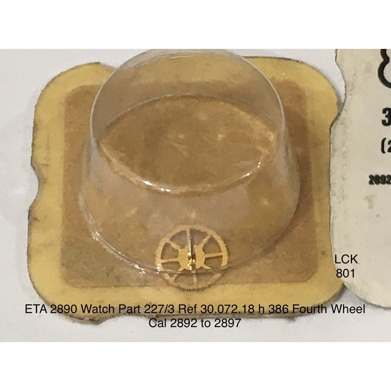 Eta 2890 2892 Watch Part 227/3 Ref 30.026 h 386 Fourth Wheel/Fourth ...