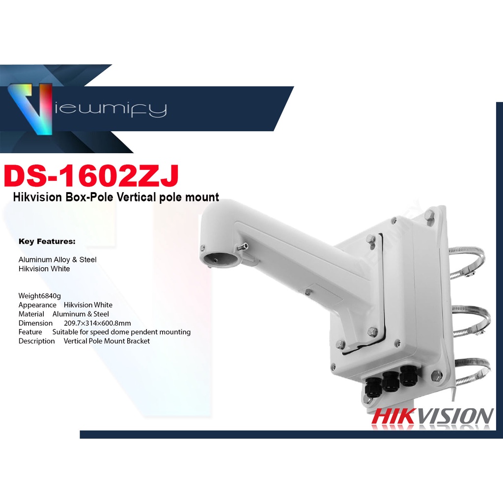 Hikvision DS-1602ZJ-Box-Pole Vertical pole mount | Shopee Philippines