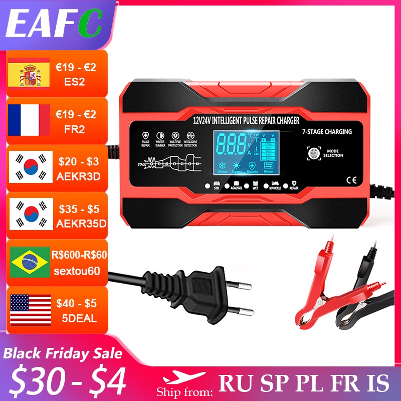 Fully Automatic Car Battery Charger 12V 10A 24V 5A Smart Fast Charging ...