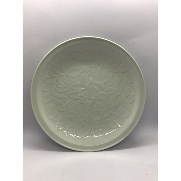 10” Modern Celadon Footed Dish, Plate Scrolling Vine Design | Shopee ...