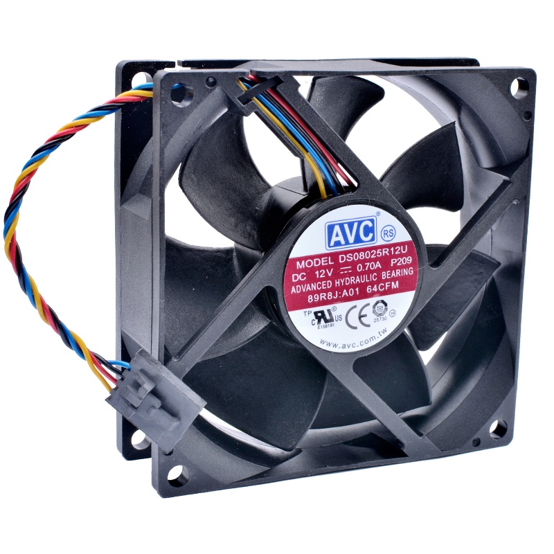 DS08025R12U AVC 8cm 8025 12V 0.70 A Dell Chassis Server Cooling Fan ...