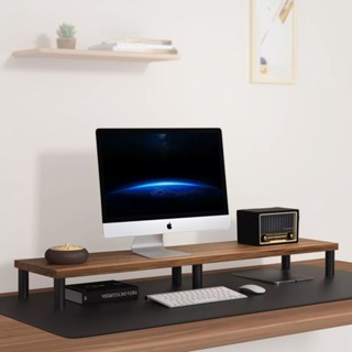 Universal Wooden Monitor Stand Extended Width Monitor Riser Laptop ...