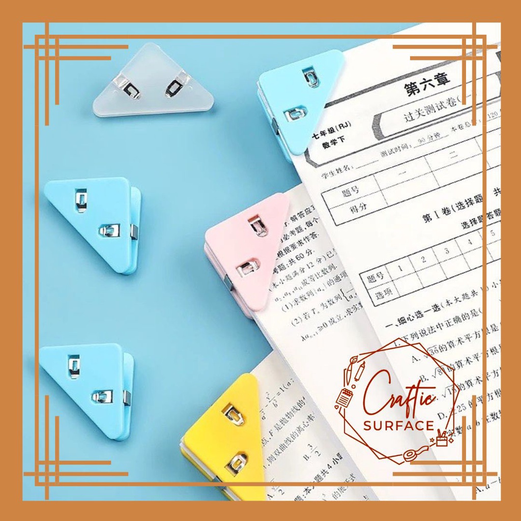Triangle Paper Corner Clips Page Holder School Stationery Corner Clip ...