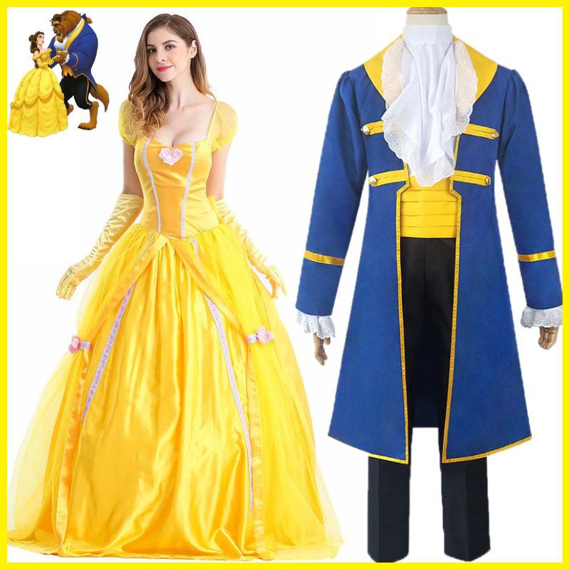 Man Women Beauty And The Beast Prince Adam Cosplay Costume Belle ...