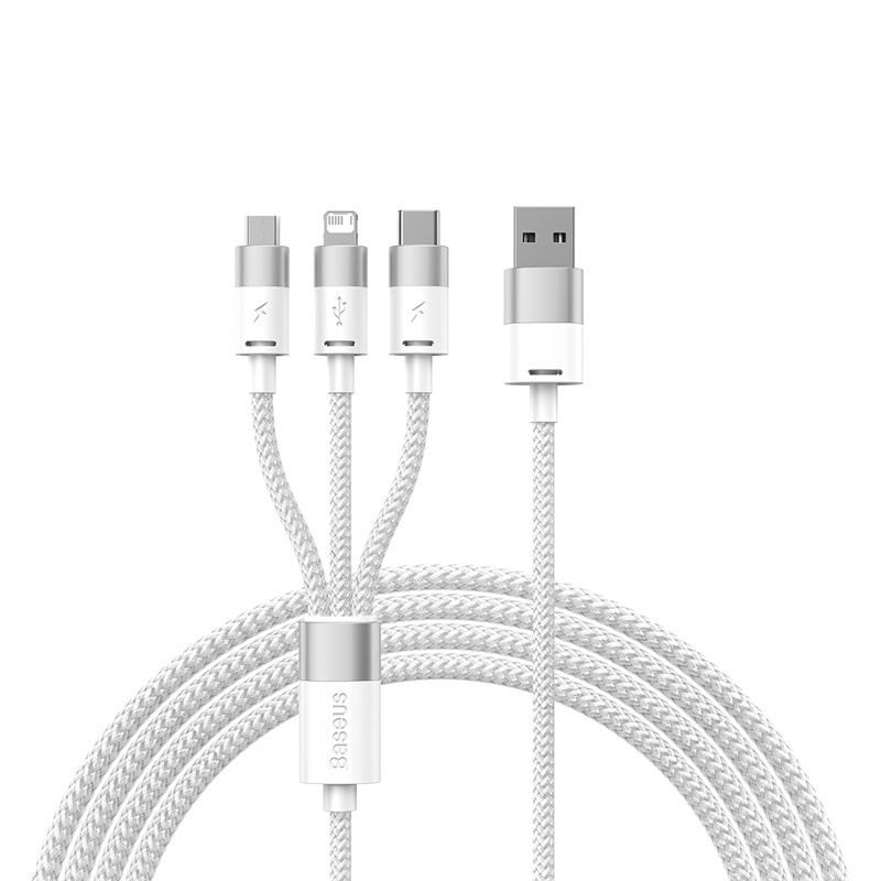 Baseus 3 in 1 USB C Cable for iPhone 14 13 12 Pro 11 3.5A Charger Cable ...
