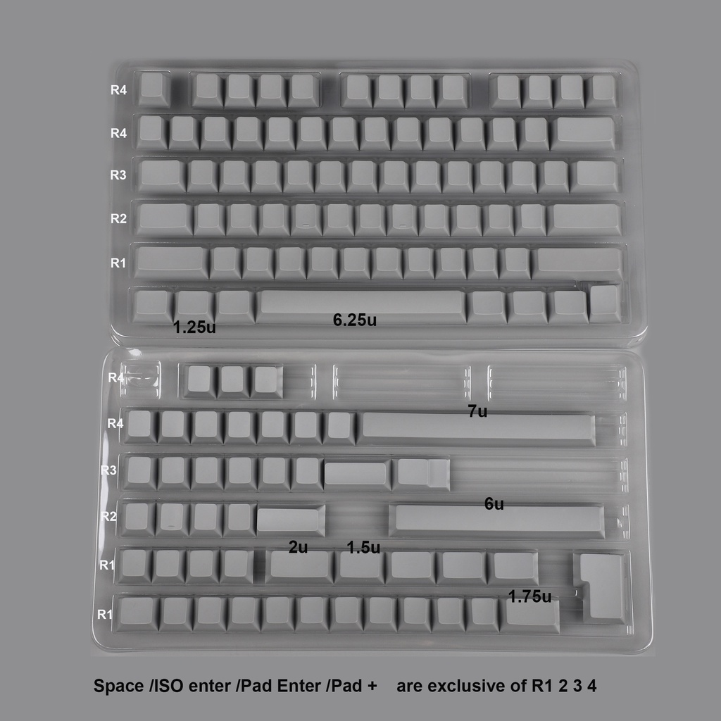 YMDK Blank 121 119 Keys Cherry Profile Black-gray White Red Thick PBT ...