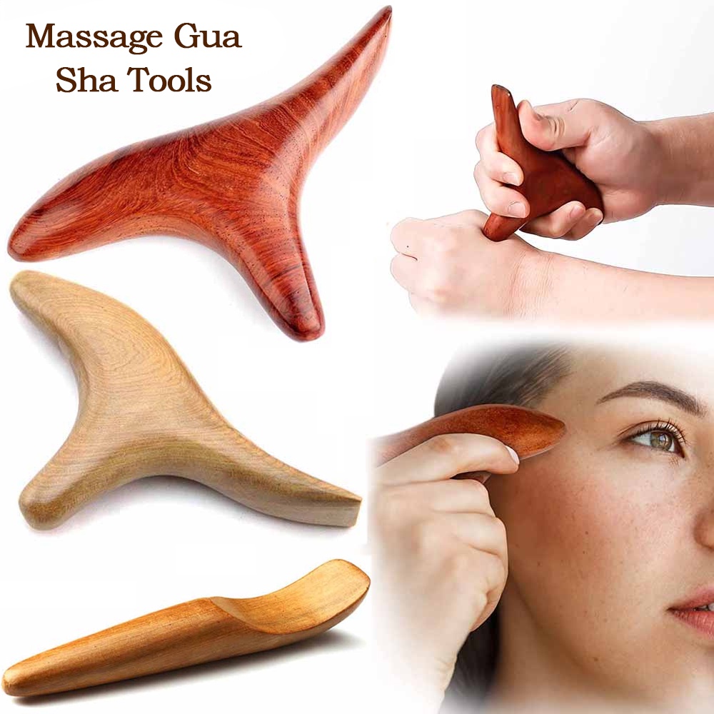 Solid wood Triangle Massager Gua Sha Tool Therapy Trigger Point Massage ...
