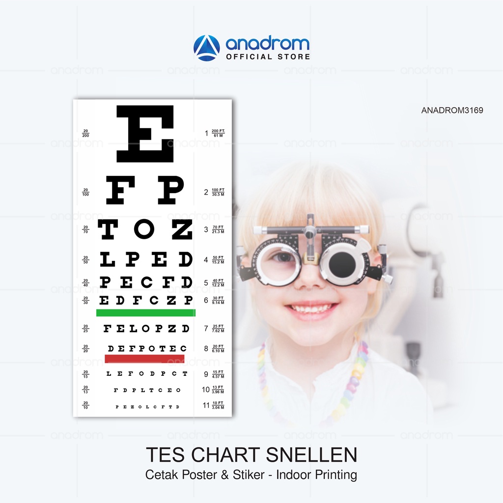 MATA Snellen Chart Test Poster | Eye Test Sticker | Anadrom 3169 ...