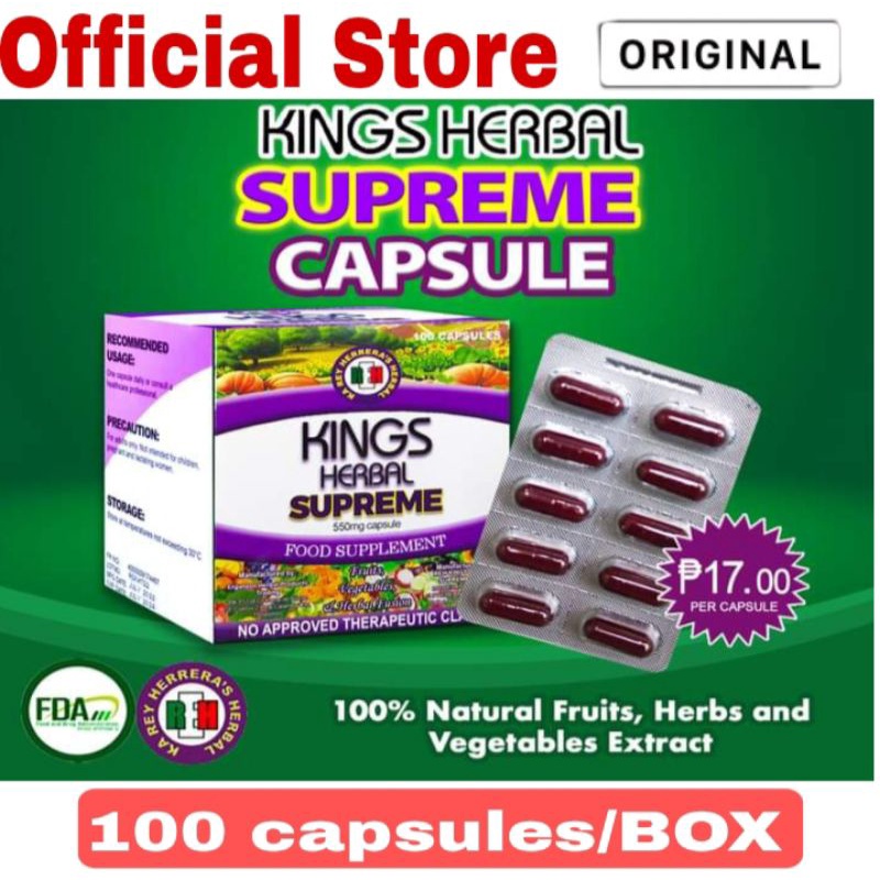 KINGS HERBAL SUPREME CAPSULE (100 capsules/Box) | Shopee Philippines