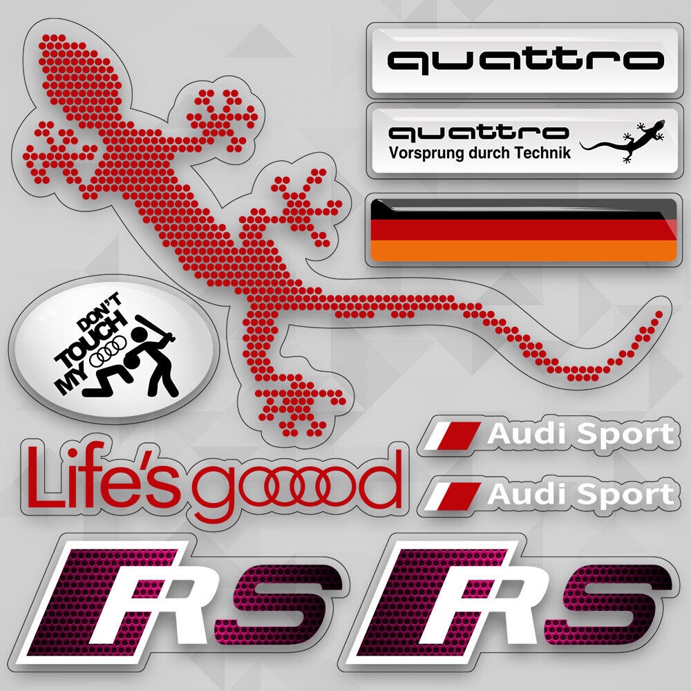 Audi Sport RS Quattro Germany Racing Car Logo Sticker Vinyl Stripes ...