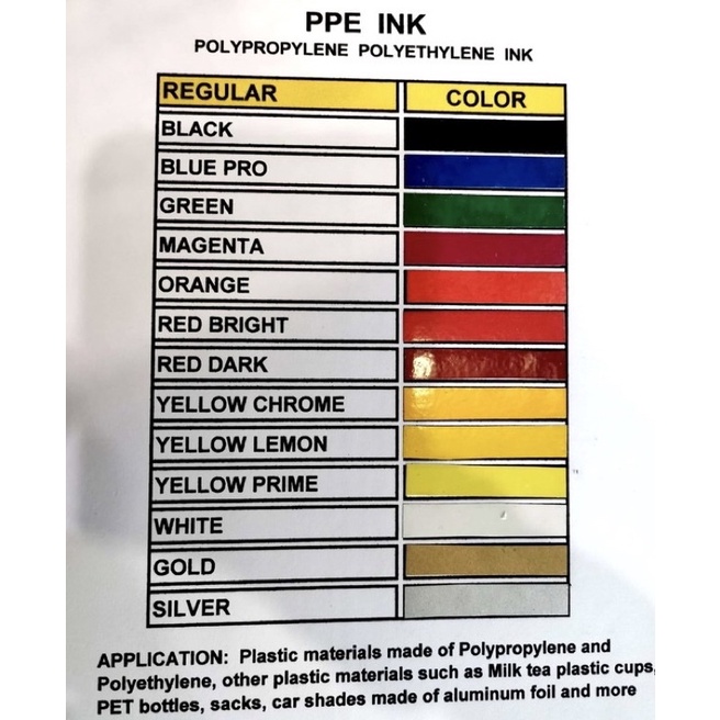 PPE Inks - POLYPROPELENE POLYETHYLENE INKS | Shopee Philippines