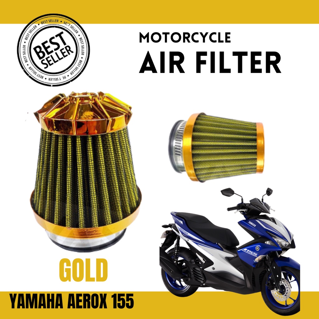 MOTORCYCLE AIR FILTER FOR YAMAHA AEROX 155 | GOLD | MOTOR AIR CLEANER ...