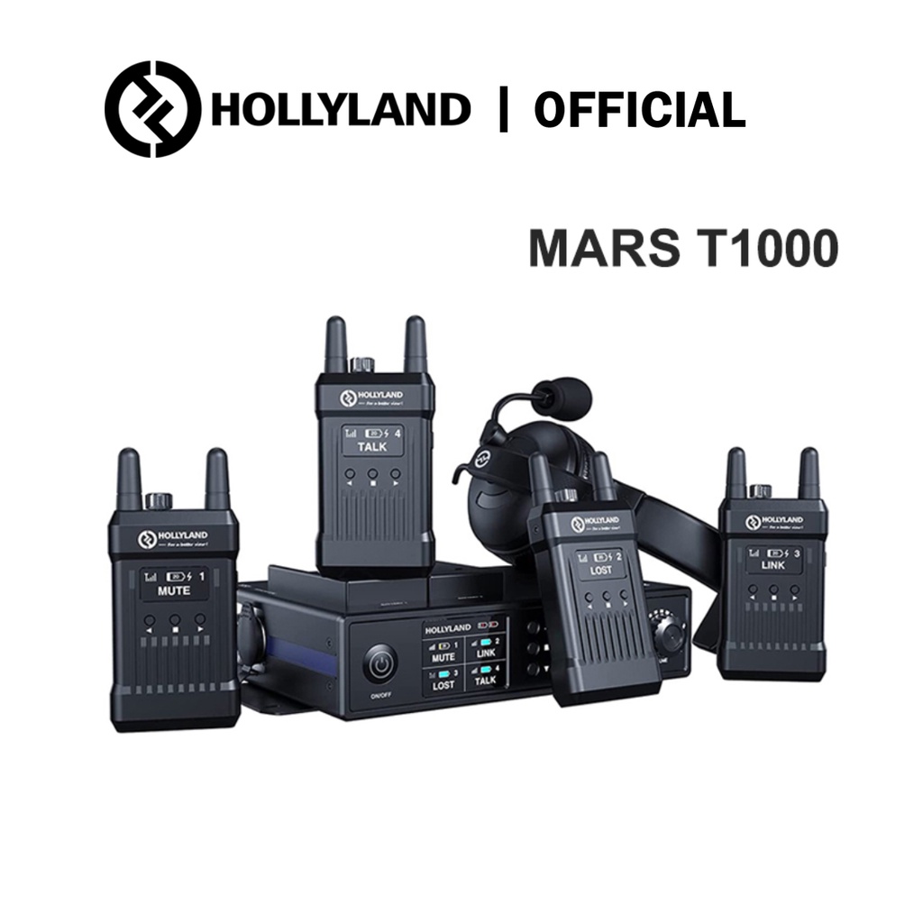 Hollyland Mars T1000 Wireless intercom System Full Duplex HD Display ...