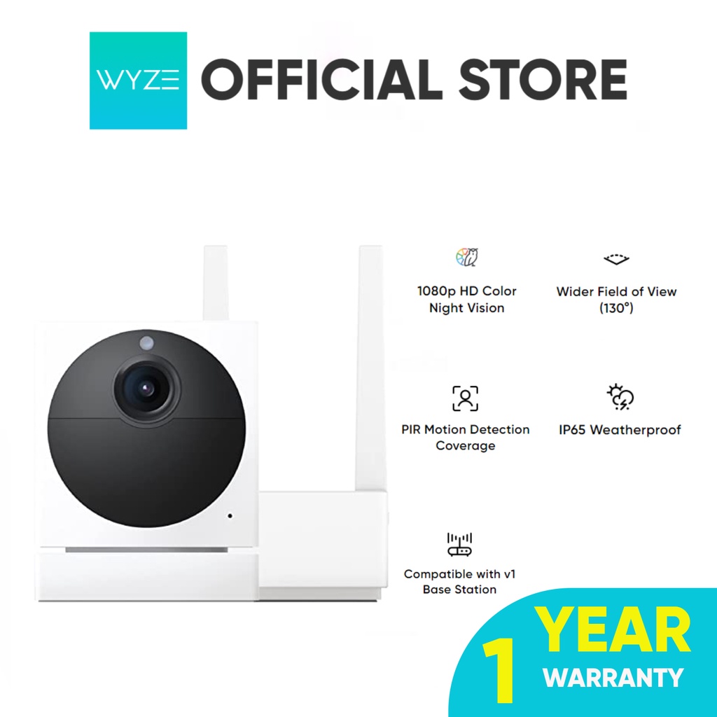 【Wyze Official Store】 Wyze Cam Outdoor Starter Bundle v2 (Includes Base ...