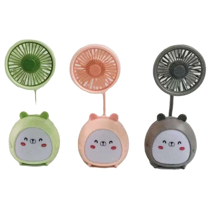 Portable Budding Pet Fan Bear Design with LED Light Function | Shopee ...