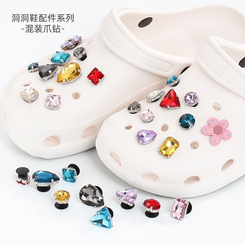 10pcs Crocs Men's and Women's Jibbitz Glass Diamond Shoe Charms ...