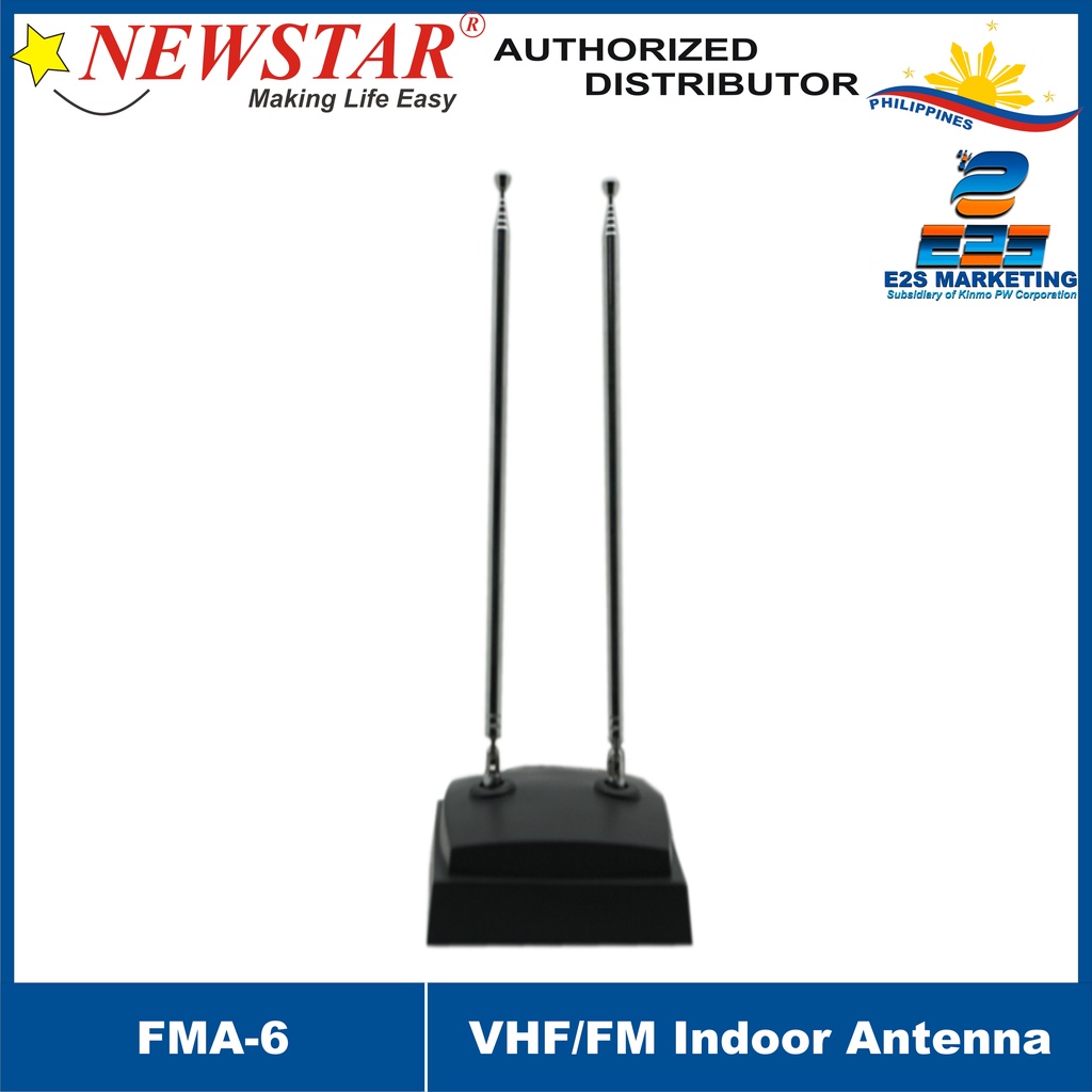 Newstar FMA-6 VHF/FM Indoor Antenna (Black) | Shopee Philippines