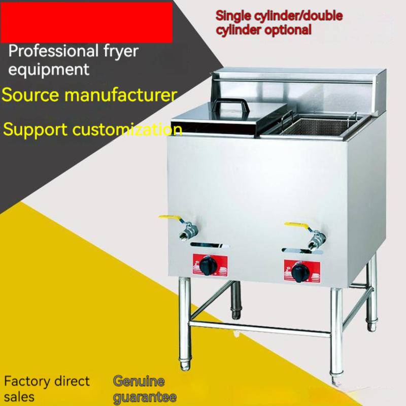 Vertical gas frying furnace single-double screen fried fries bar ...