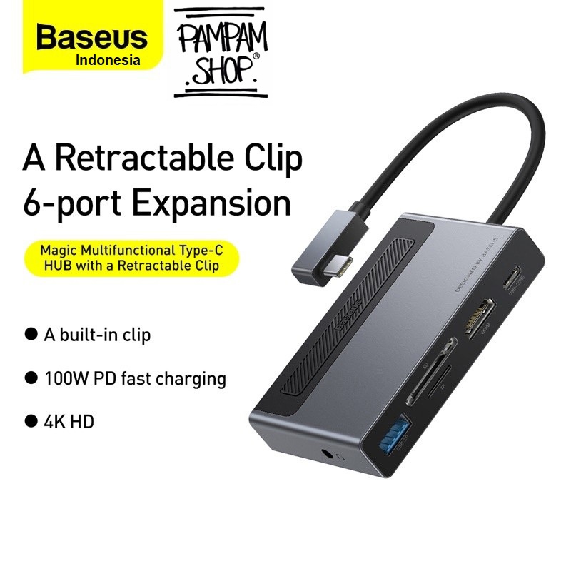 Baseus Original Magic Multifunctional 6 in 1 HUB Type C to 4K HDMI 100W ...