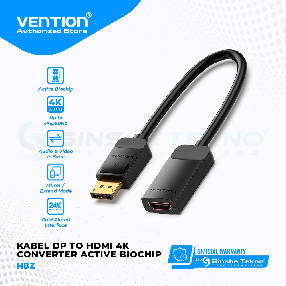 Vention Thunderbolt Cable Display Port Dp to HDMI Converter 4K 1080P ...