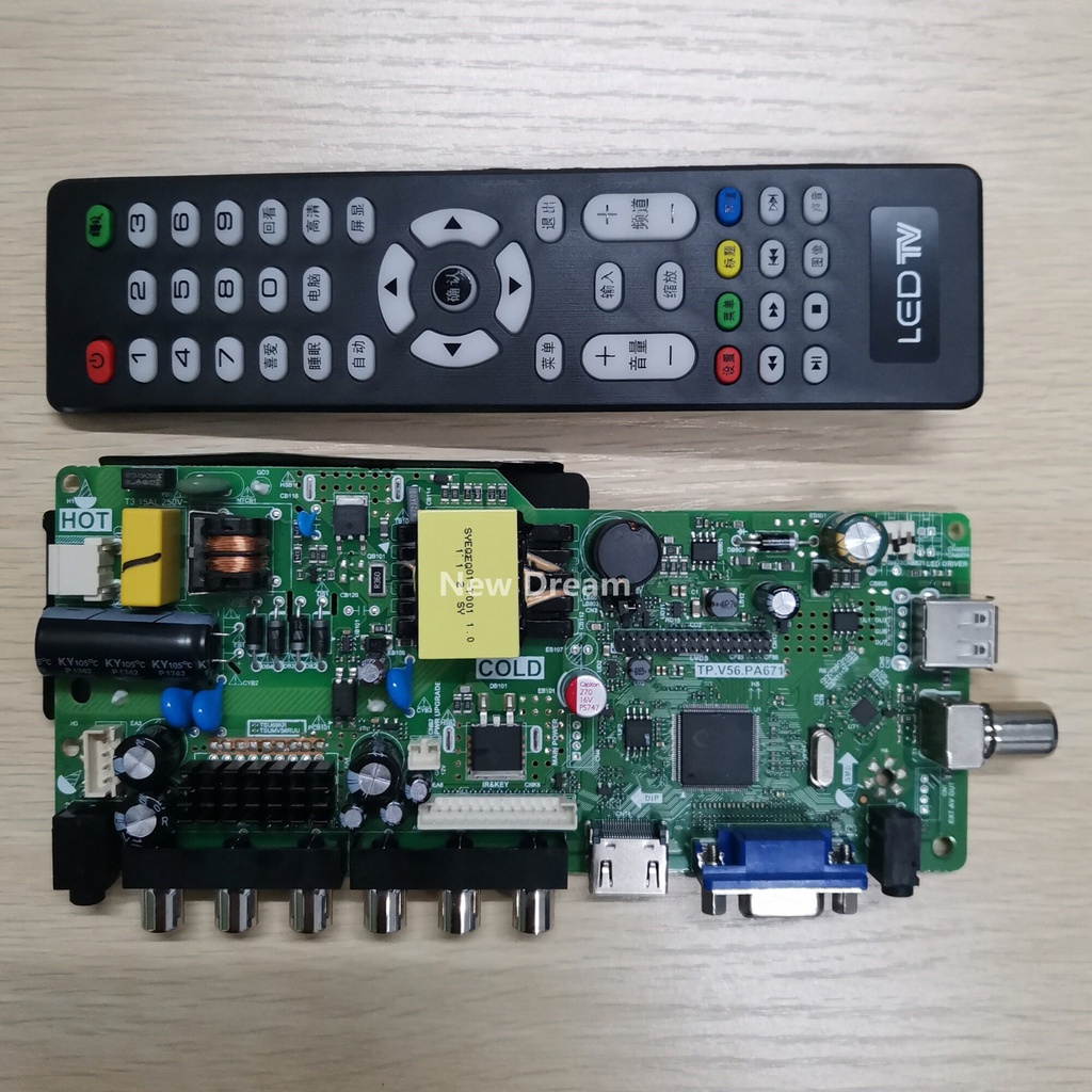 TP.V56.PA671 No Need Firmware LCD TV 3in1 Driver Board Universal LCD ...