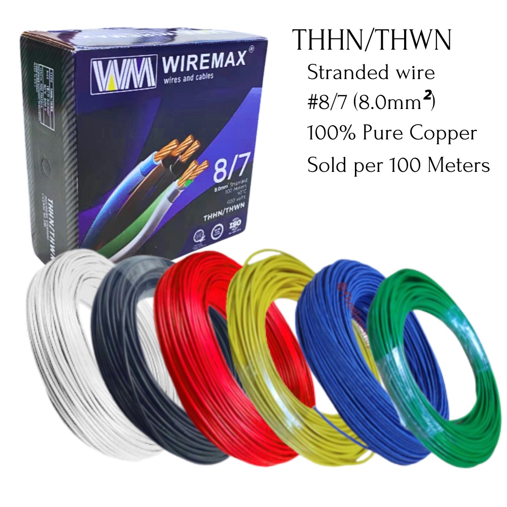 WIREMAX THHN/THWN Stranded Wire #8/7 (8.0mm) 100 meters per box 100% ...
