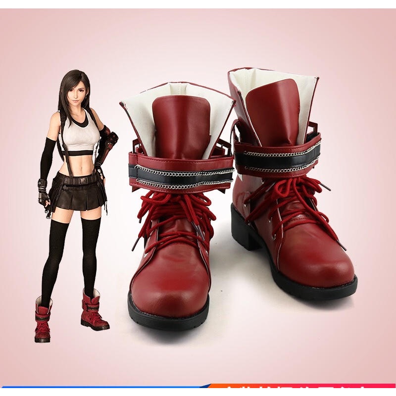 Final Fantasy VII RE Tifa Lockhart Cosplay Women's Shoes cos | Shopee ...