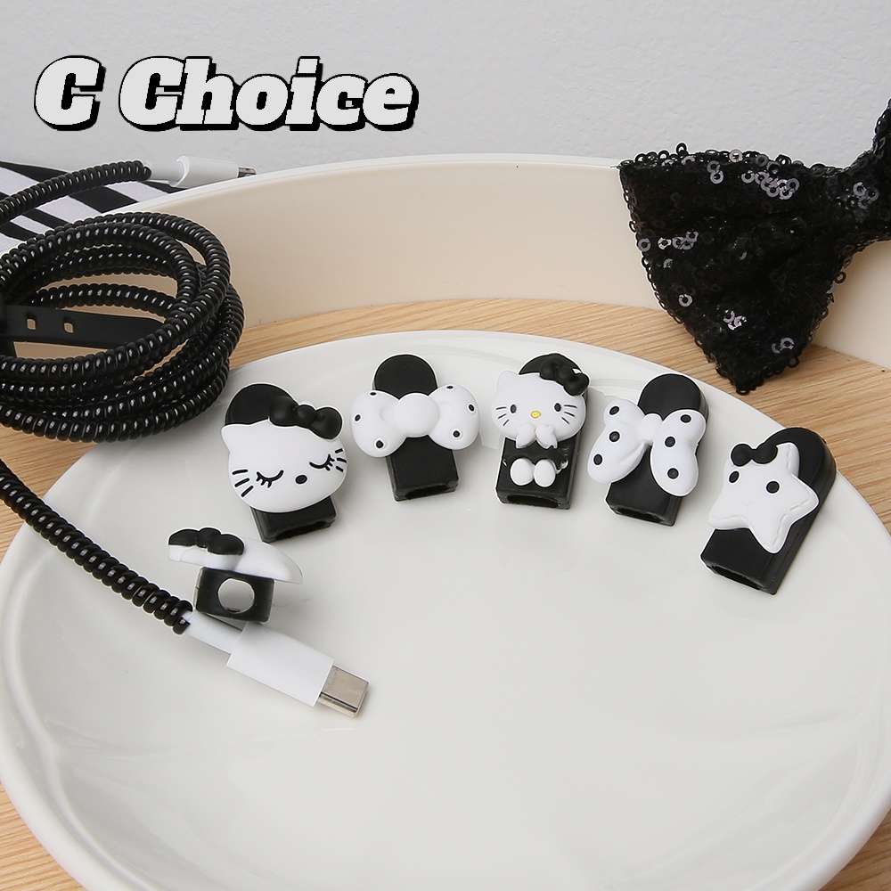 Phone Cable Protector Android Type C Port Spiral Earphone Cord ...