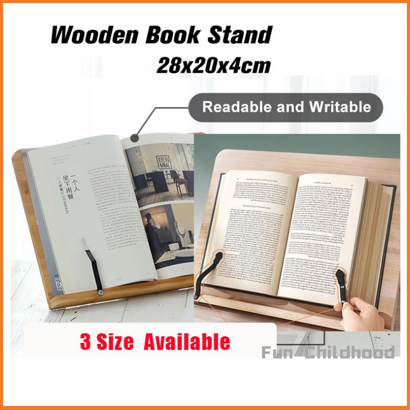 FUNC Adjustable Wooden Book Stand Laptop Holder Easel Book Reading ...