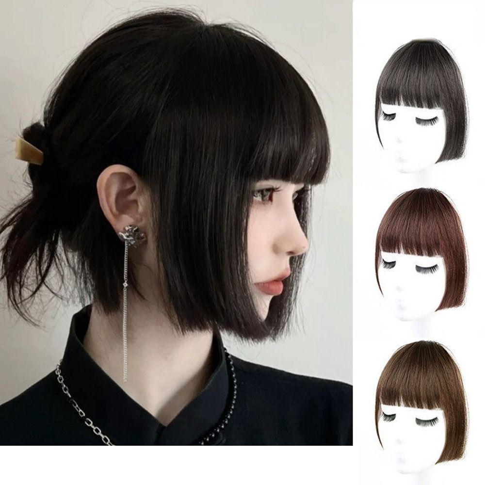 BLUEVELVET Fashion Woman Princess Wig Clip Sideburns Bangs Hime Cut ...
