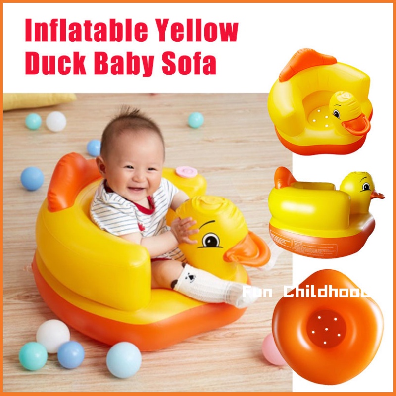 FUNC Baby Inflatable Sofa Yellow Duck Sofa Infant Chair Portable Baby ...