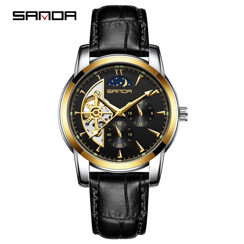 Sanda Premium Commercial Steel Strap Three Hand Water Resistant Luxury ...