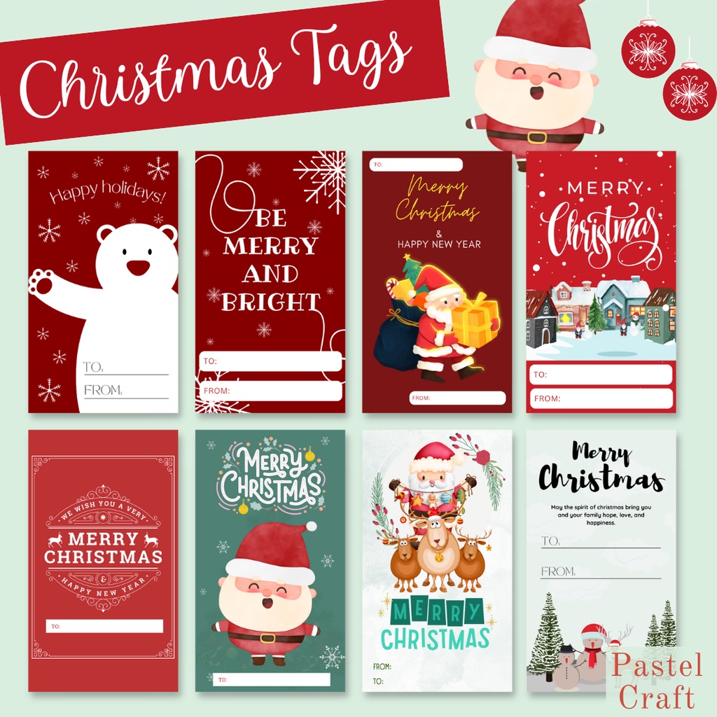 Vertical Christmas Tags / Label Tags / Hang Tags (10 pieces / pack ...