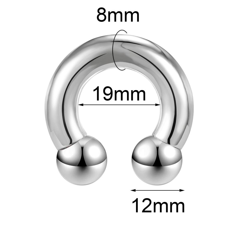 1 PC Large Size Stainelss Steel Horseshoe Nose Ring Big Gauge Septum ...