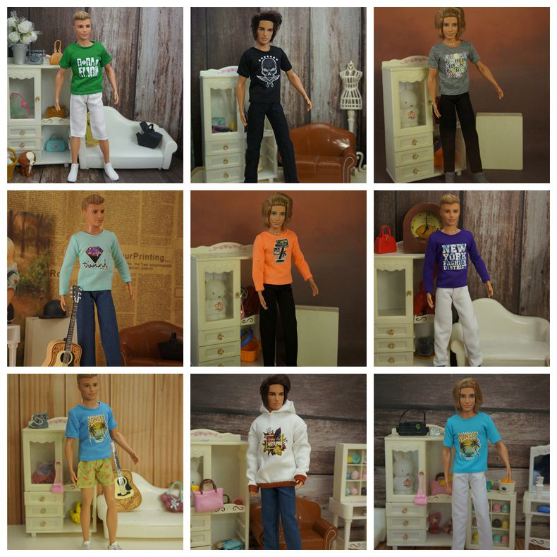 30cm Ken Doll Cloth Shirts Trousers Barbie Boyfriend Ken Daily Wear ...