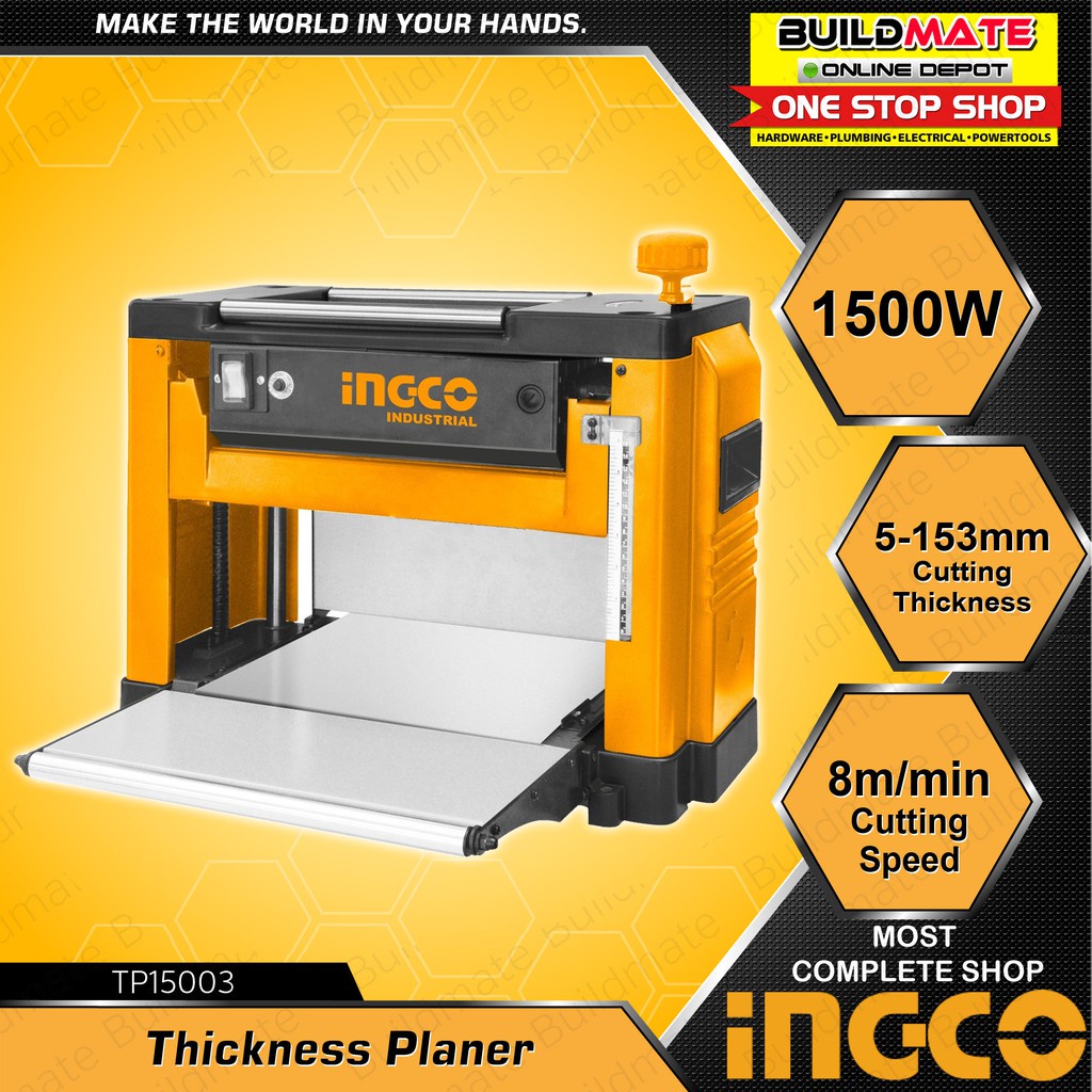 INGCO Thickness Planer 1500W 5-153mm Professional Tools Electric Wood ...
