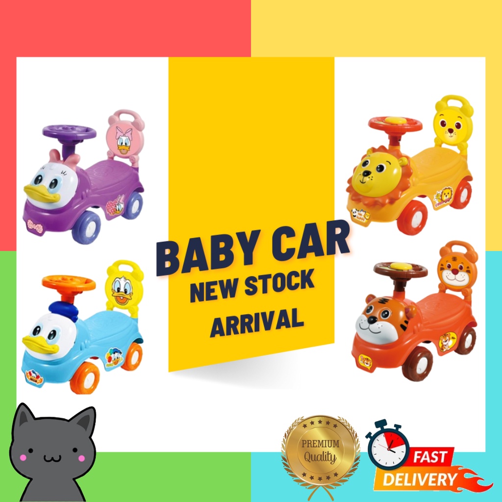 Cartoon Kids Baby Push Car Ride On Walker Music Sound Happy Girl Boy 1 ...