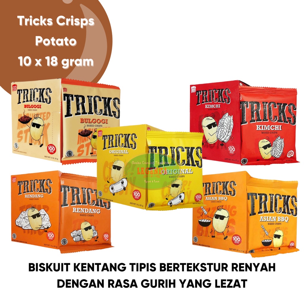 Tricks Potato Baked Crisps Bulgogi Kimchi Rendang BBQ | Shopee Philippines